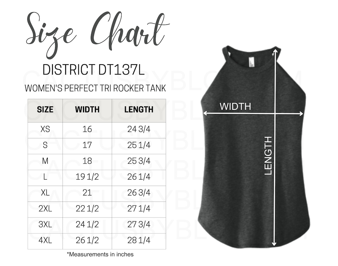 Size Chart District DT137L Women Mockup Etsy Tools Perfect Tri Rocker ...