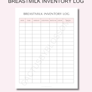 Baby Breast Milk Pumping Log Breastfeeding Diary Daily Log Tracker ...