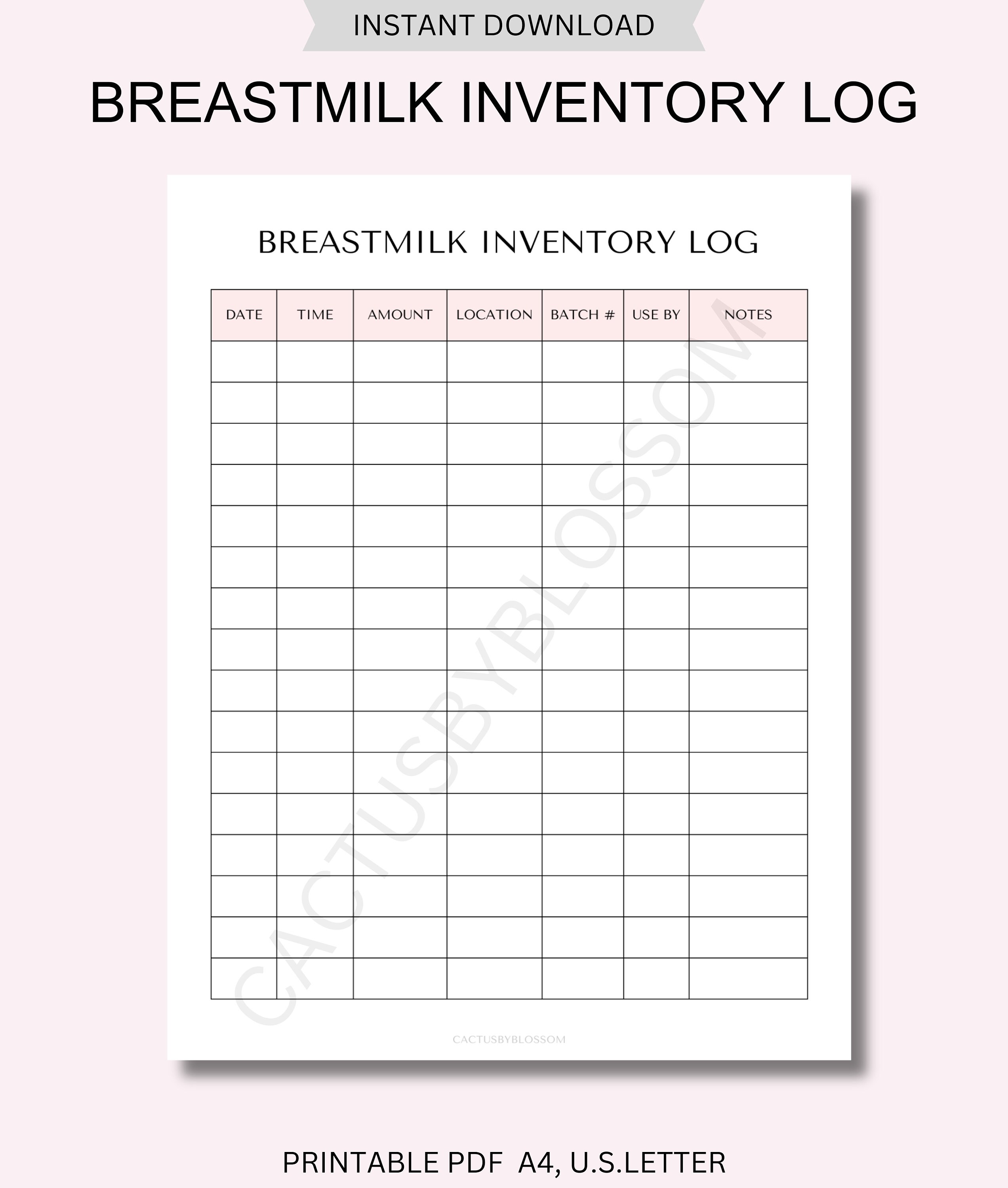 Baby Breast Milk Pumping Log Breastfeeding Diary Daily Log Tracker ...