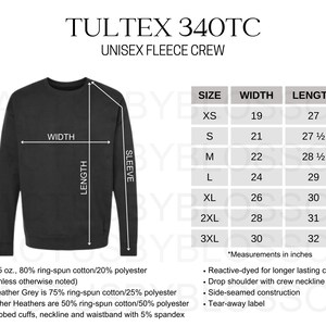 BUNDLE Size Chart Color Chart DIY Chart Tultex 340TC Mockup Unisex ...