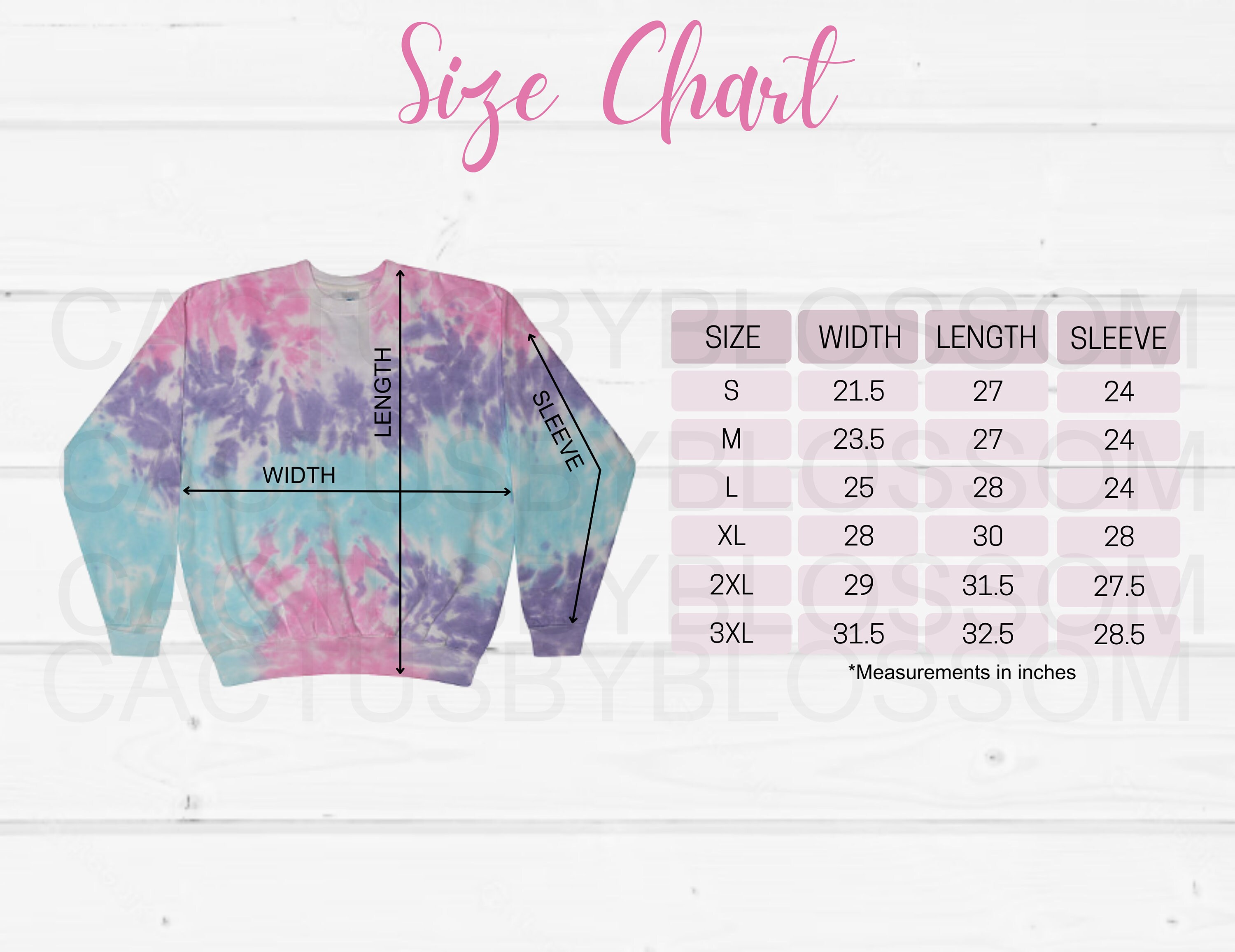 2 Size Chart Colortone 8100 Mockup Listing Etsy Tool Unisex Tie Dye ...