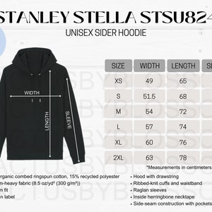 4 Size Chart Stanley Stella STSU824 Unisex Sider Hoodie Size Chart Etsy ...