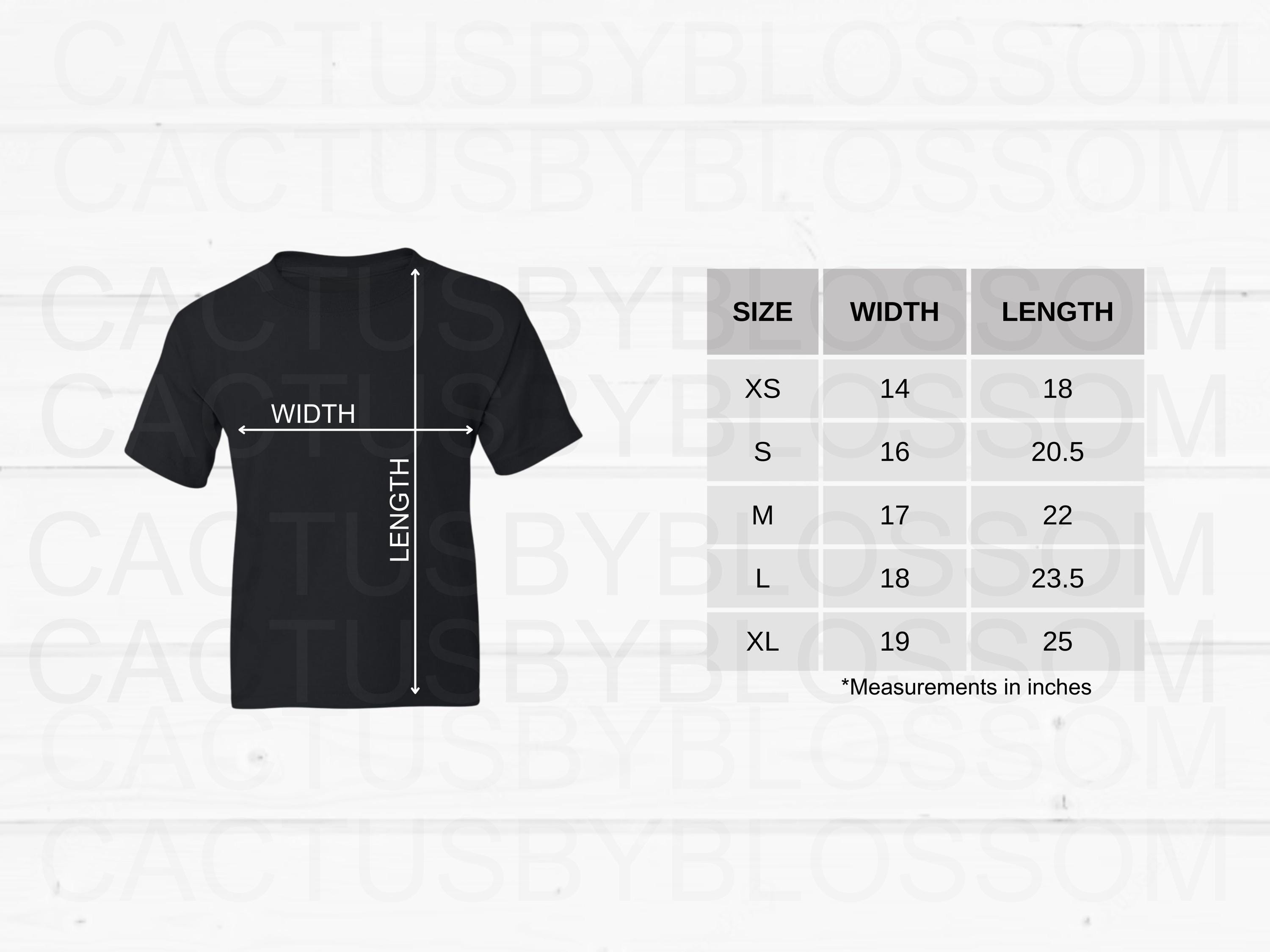 2 Size Chart Gildan 8000B Mockup Chart Youth Sports Tee Sizing Chart ...