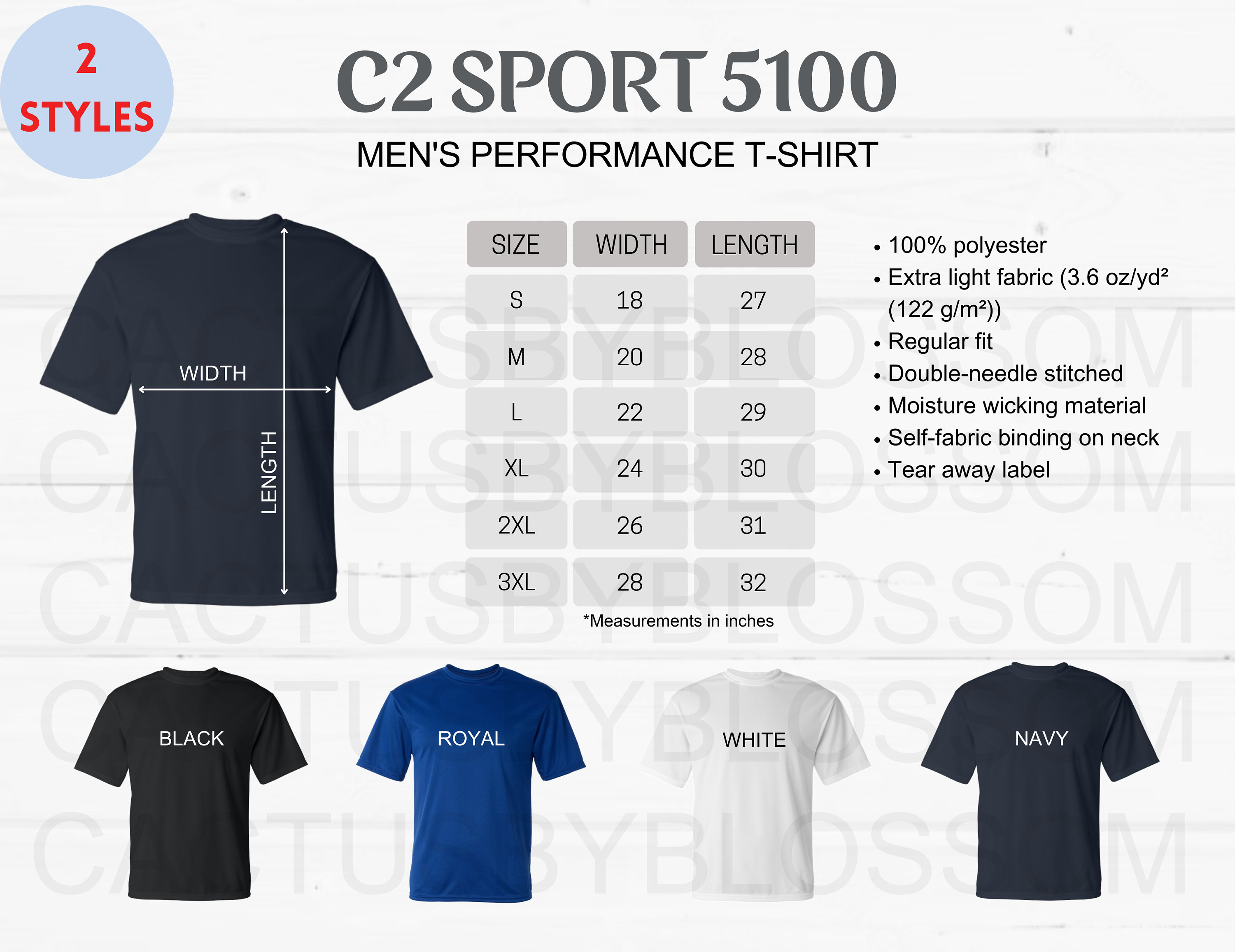 2 Size Chart Color Chart C2 Sport 5100 Mockup Etsy Tools Men ...