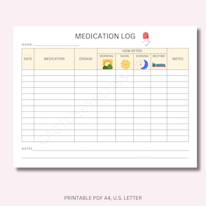 3 Medication Tracker Medication Chart Medication Log Doctor Visit ...