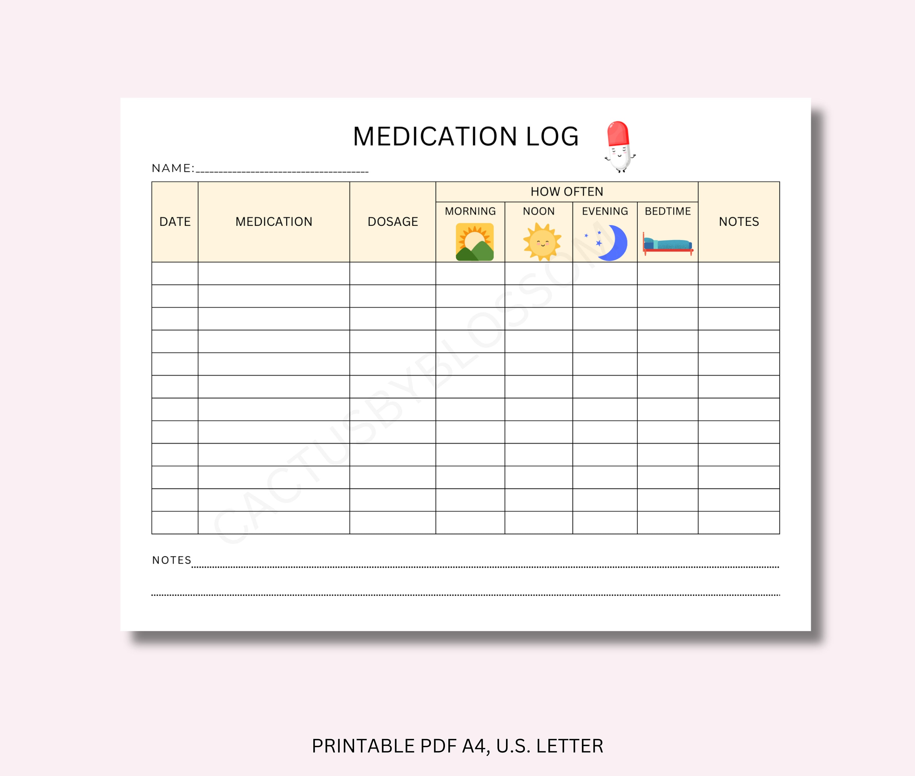 3 Medication Tracker Medication Chart Medication Log Doctor Visit ...