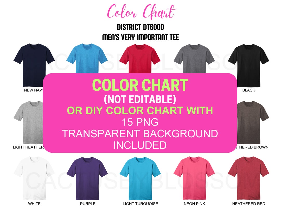 Color Chart DIY Chart District DT6000 Mockup Etsy Tool Men's Very ...