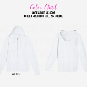Color Chart Lane Seven LS14003 Front Back Unisex Premium Full Zip ...