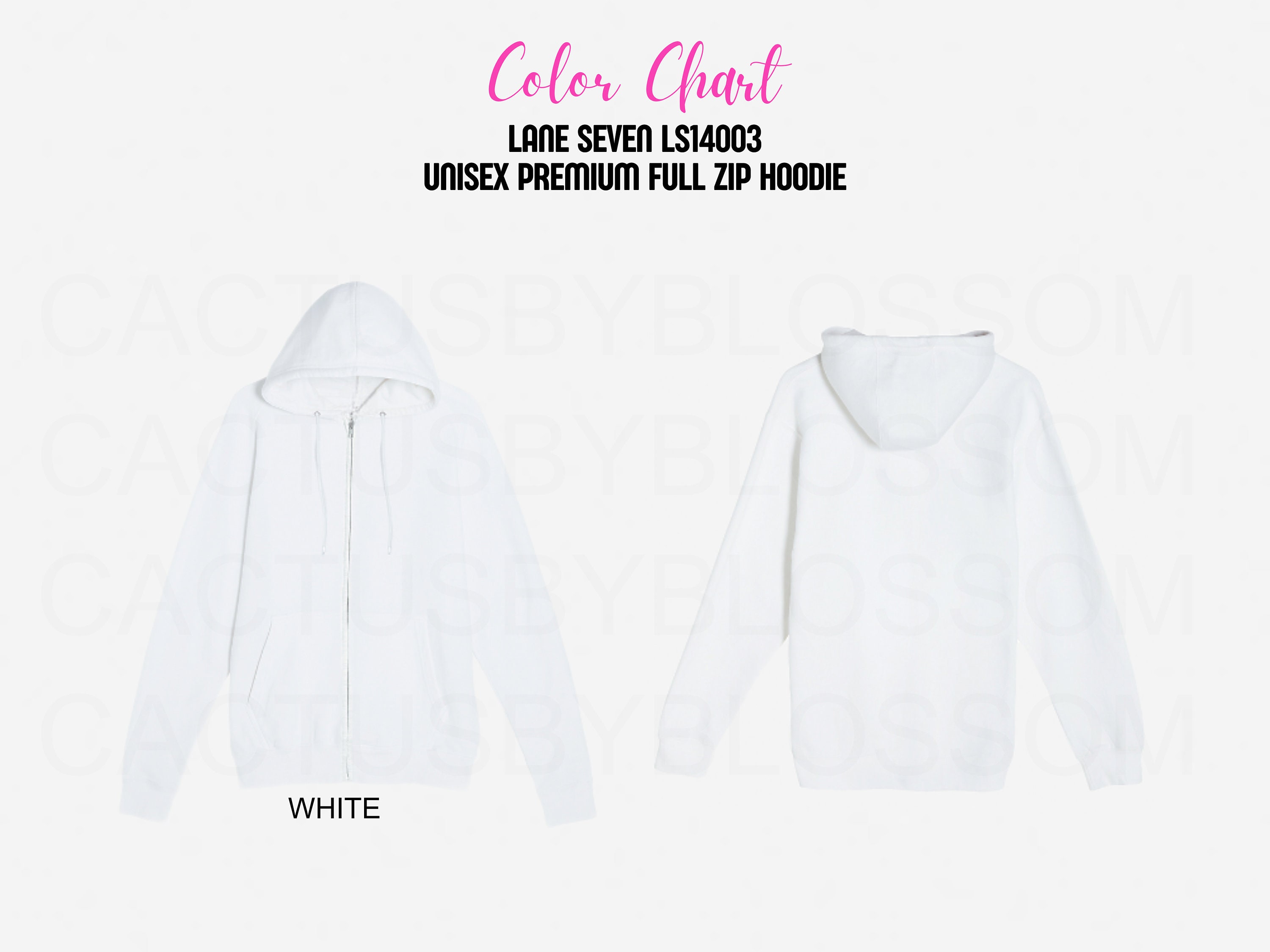Color Chart Lane Seven LS14003 Front Back Unisex Premium Full Zip ...