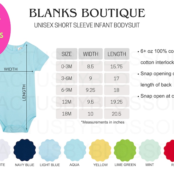 Blanks Boutiques Size Charts - Etsy