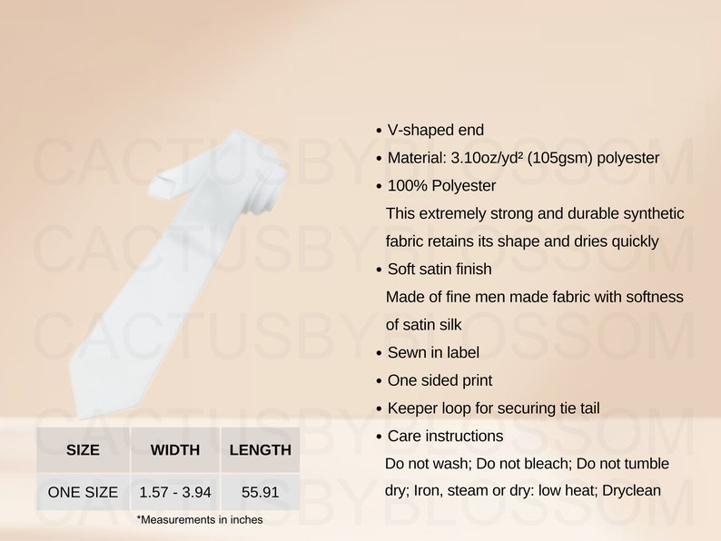 2 Size Chart Necktie Mockup Chart AOP All Over Print Size Chart Etsy Mockup One Size Etsy New ...