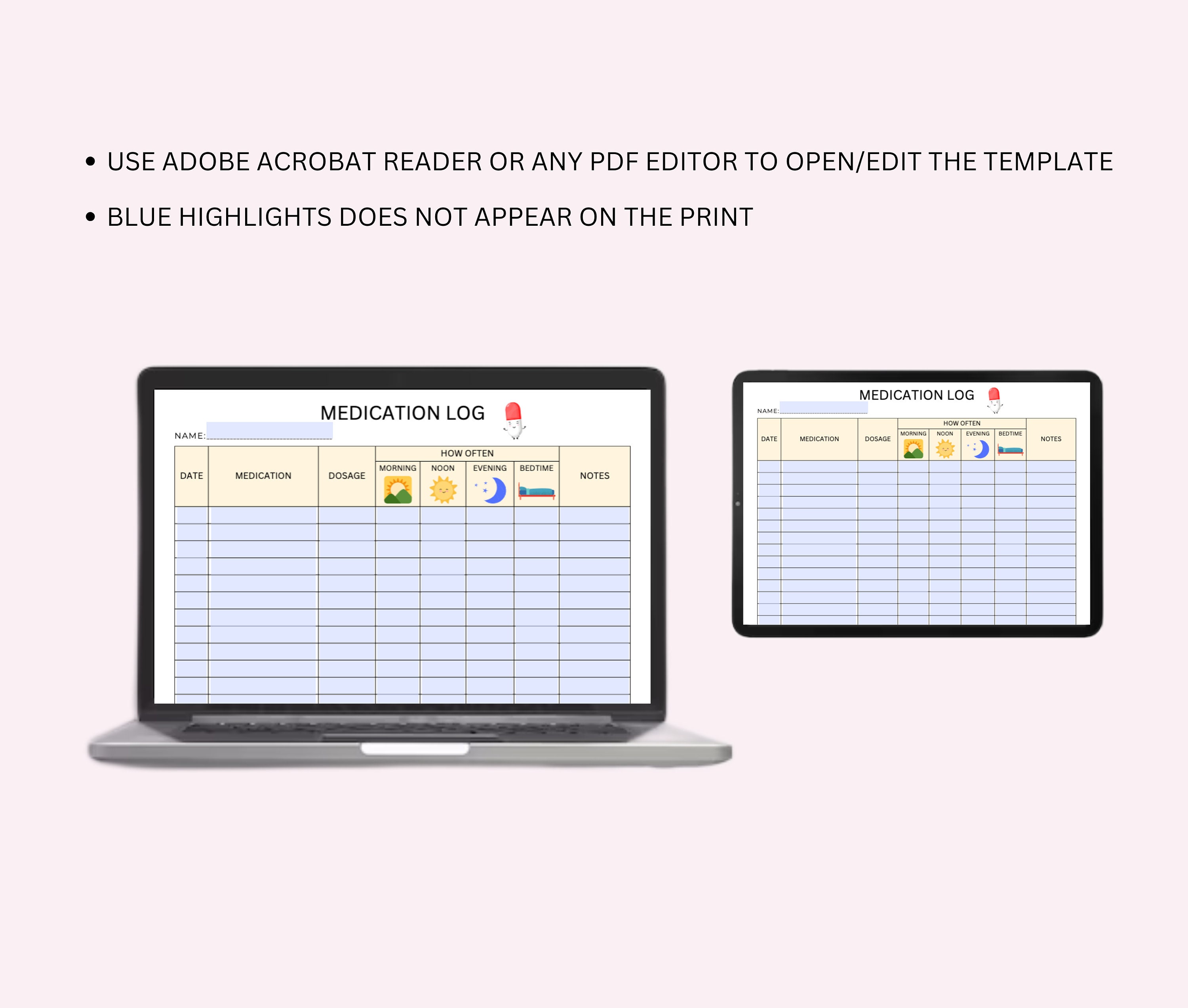 EDITABLE Medication Tracker Medication Chart Medication Log Doctor ...