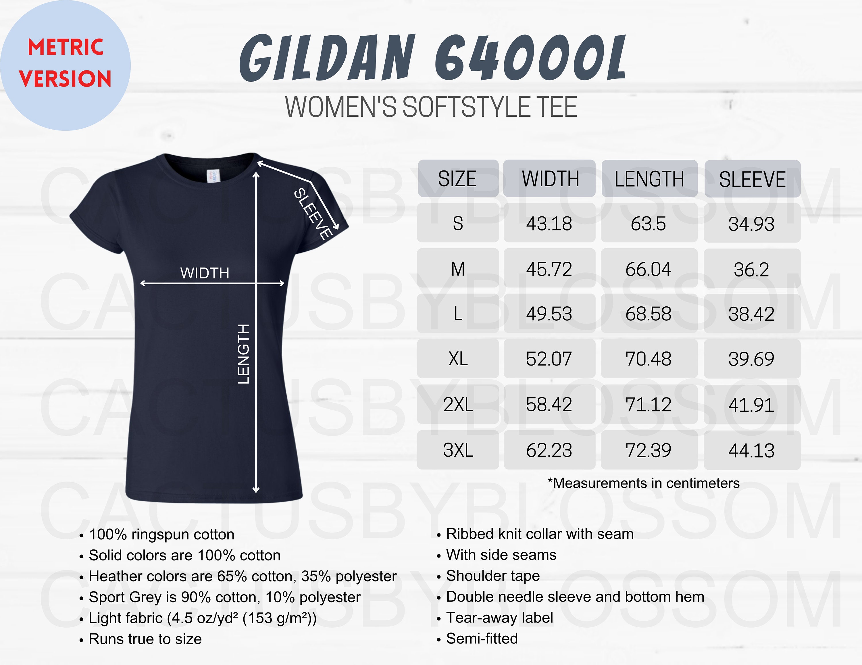 4 Size Chart Gildan 64000L Mockup Chart Women Softstyle Tee Size Chart ...