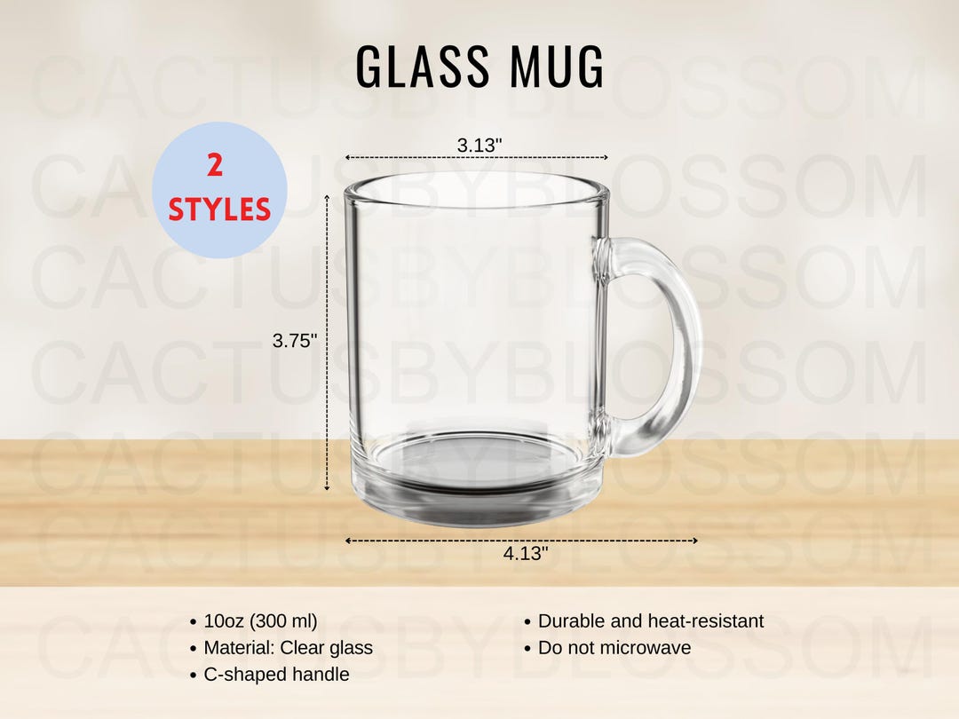 2 Size Chart 10oz Glass Mug Mockup Chart Coffee Cup Sizing Chart Etsy ...