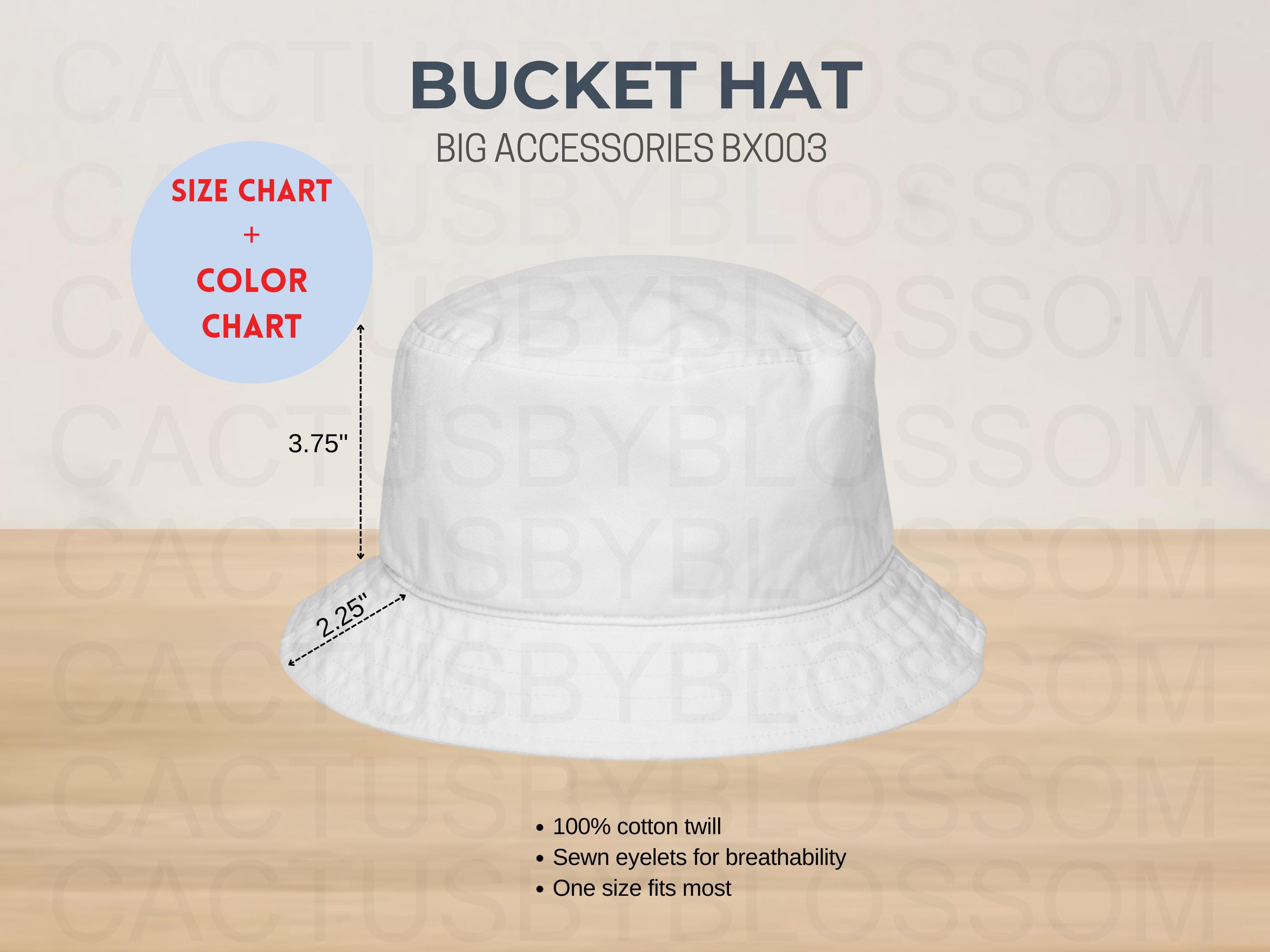 BUNDLE Size Chart Color Chart Bucket Hat (embroidery) Big Accessories ...