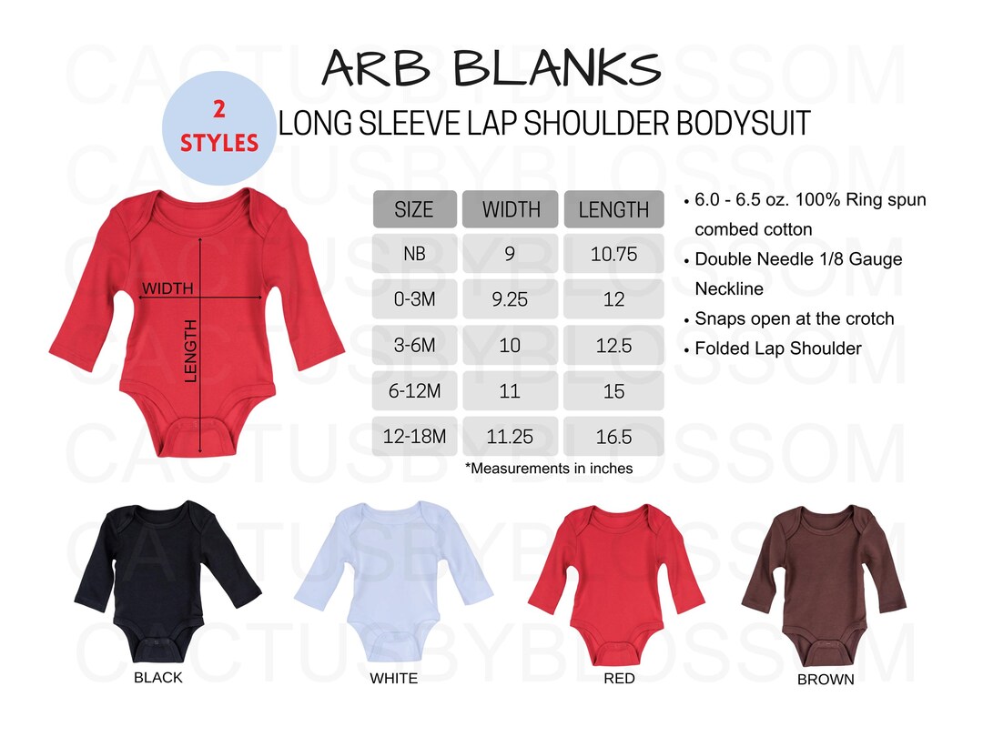 3 Size Chart Color Chart ARB Blanks Mockup Etsy Tool Unisex Long Sleeve ...