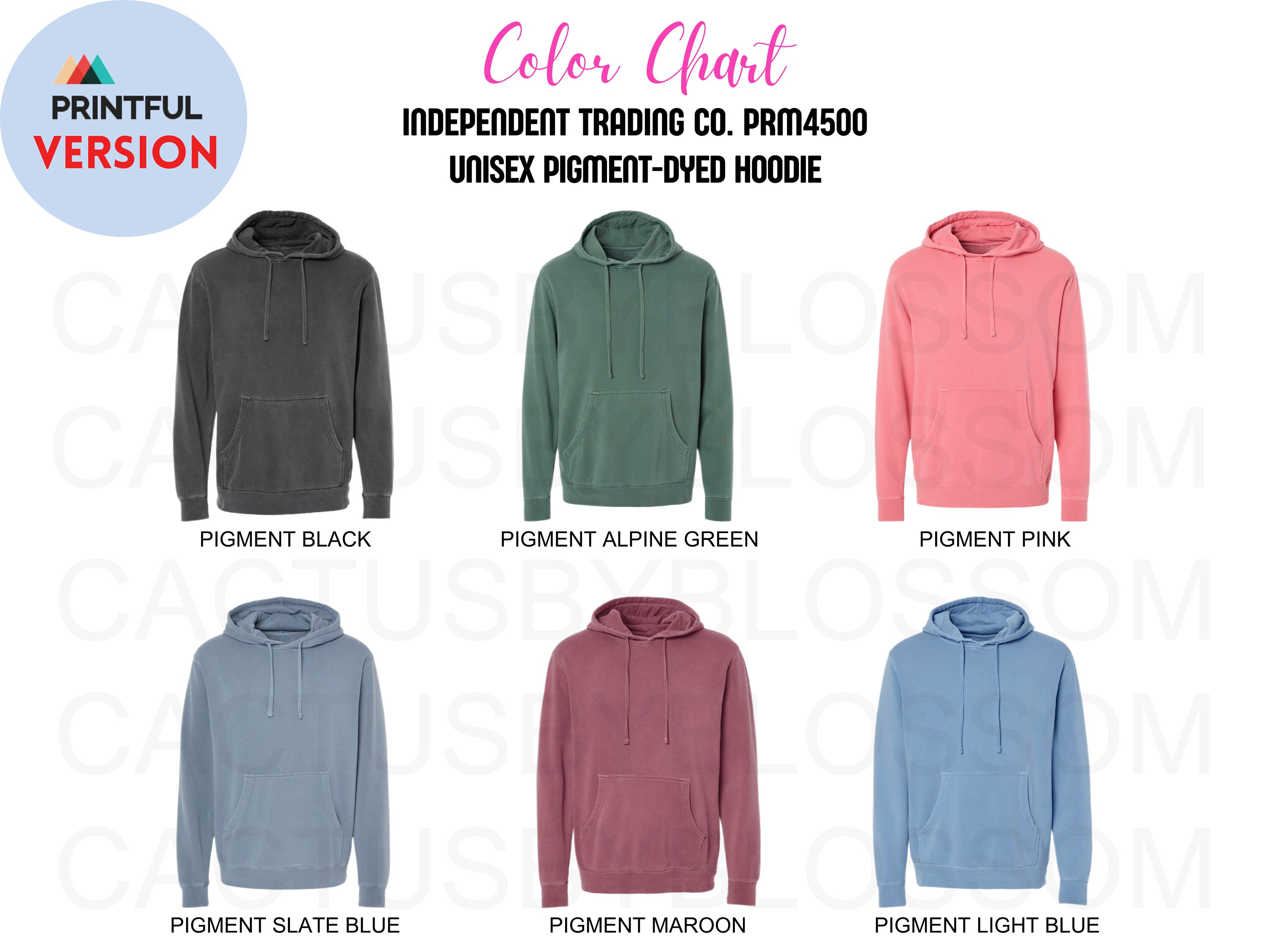 BUNDLE Size Chart Color Chart Independent Trading Company PRM4500 ...