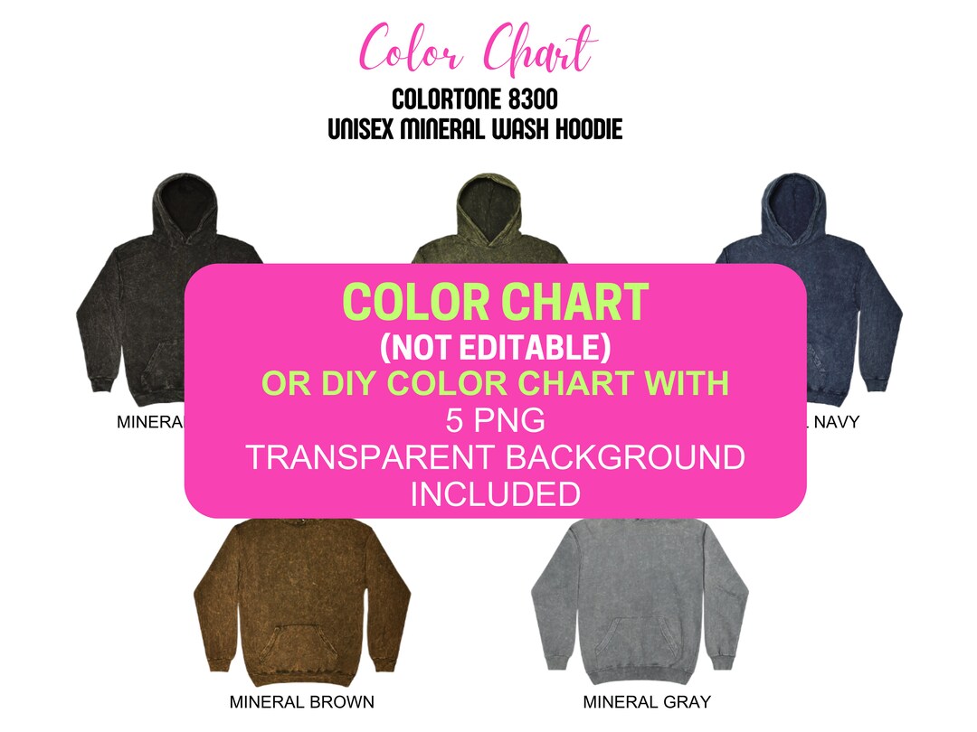 Color Chart DIY Chart Colortone 8300 Mockup Etsy Tool Unisex Mineral ...