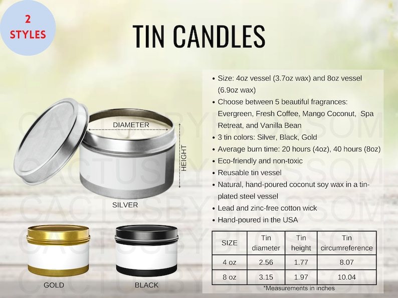 2 Size Chart Tin Candles Mockup Chart Jar Scented Candle Sizing Chart ...