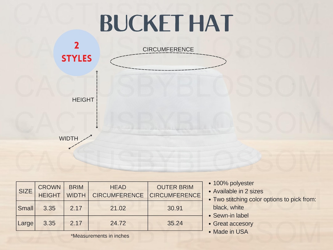 2 Size Chart Bucket Hat Mockup Size Chart Etsy Mock up AOP Printify ...
