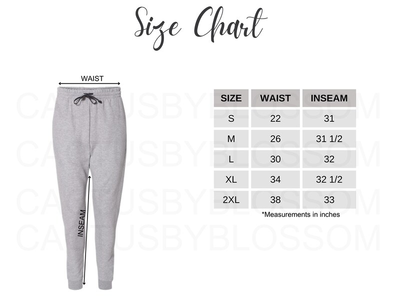 2 Size Chart Color Chart Jerzees 975MPR Mockup Chart Unisex Joggers ...