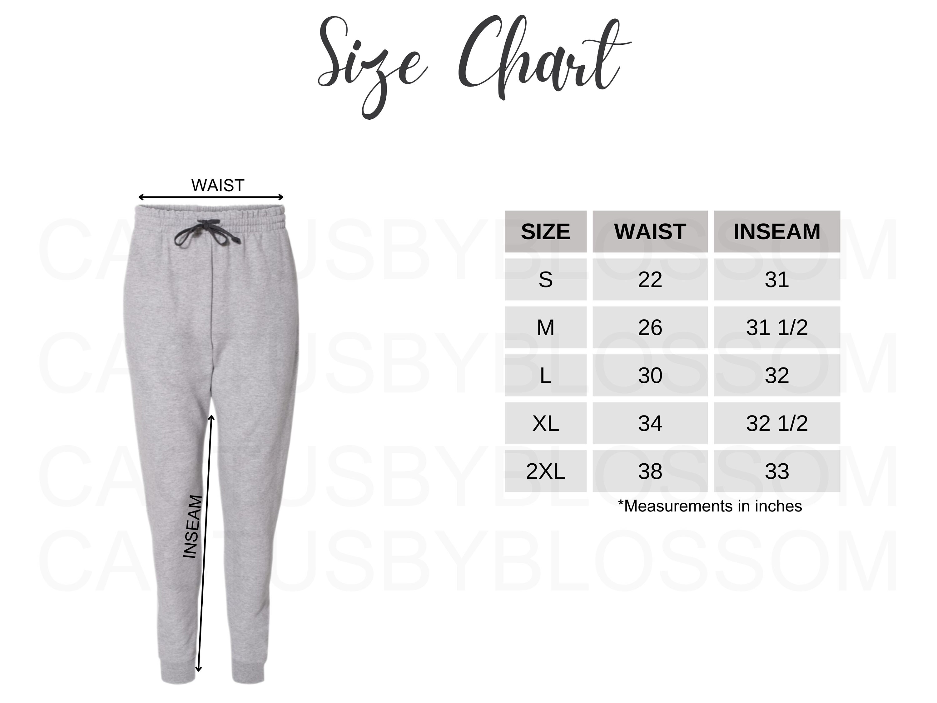 2 Size Chart Color Chart Jerzees 975MPR Mockup Chart Unisex Joggers Sizing Chart Etsy Mock up ...