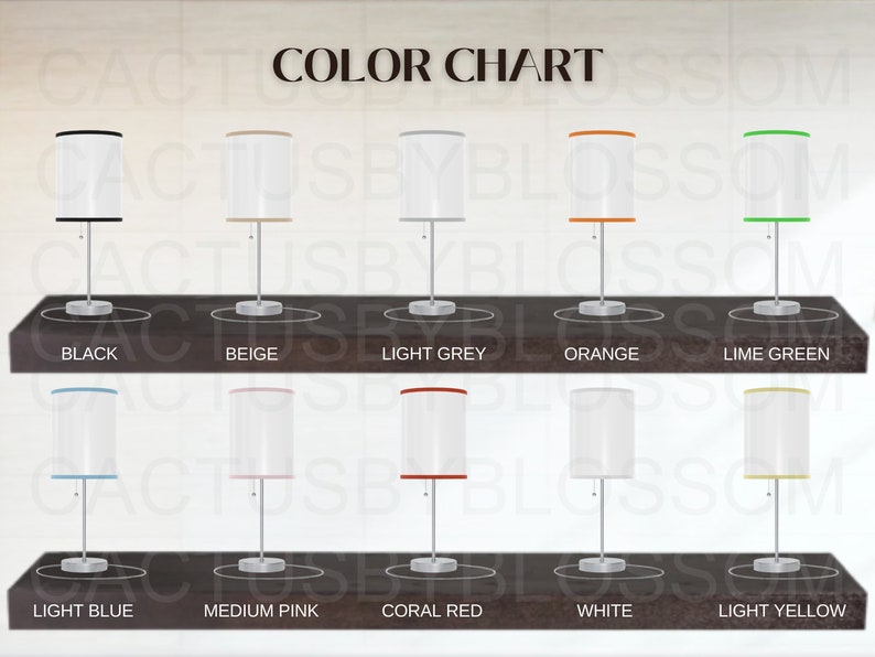 BUNDLE Size Chart Color Chart Lamp on a Stand Chart Sizing Chart Etsy ...