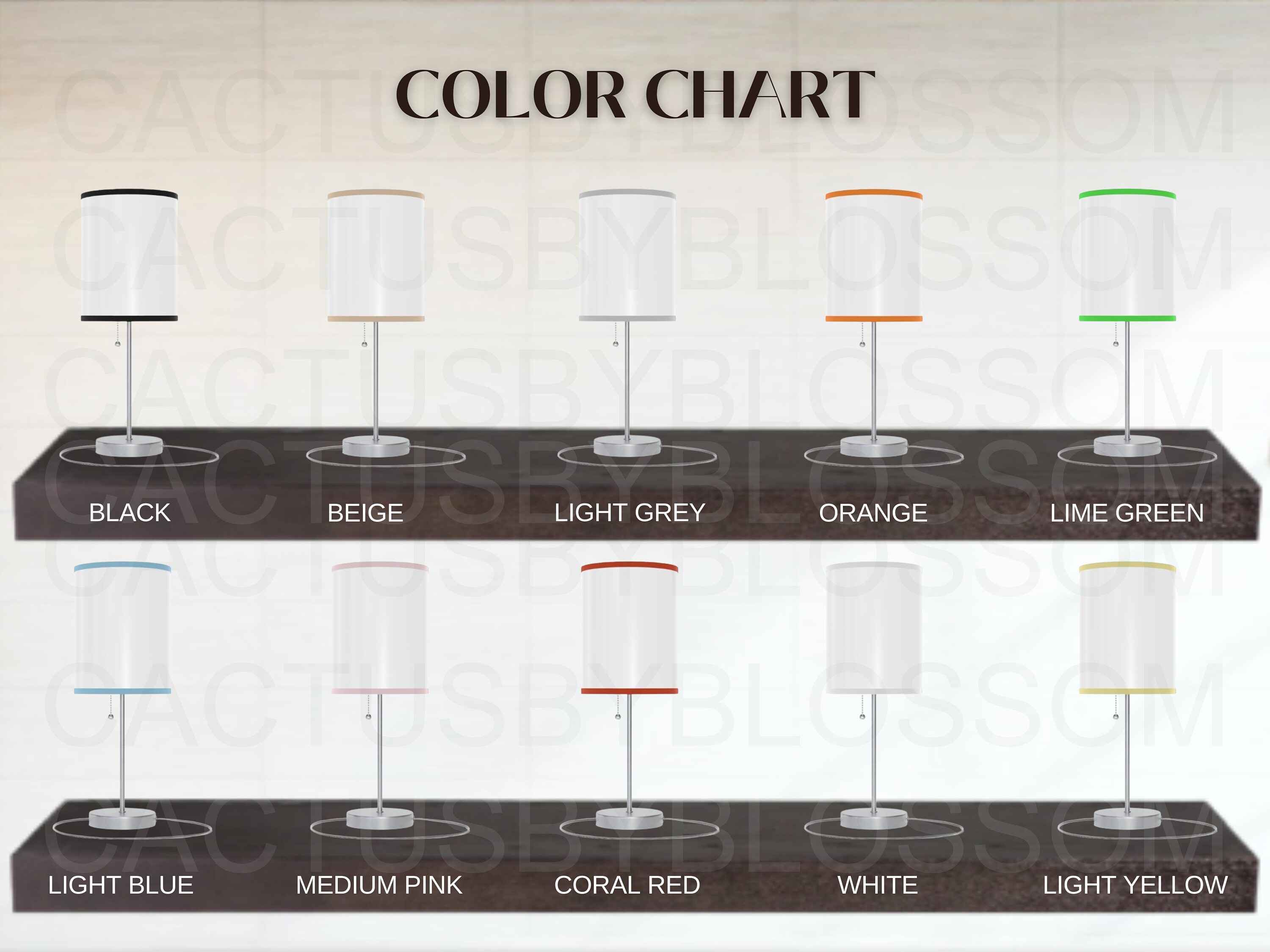 BUNDLE Size Chart Color Chart Lamp on a Stand Chart Sizing Chart Etsy ...