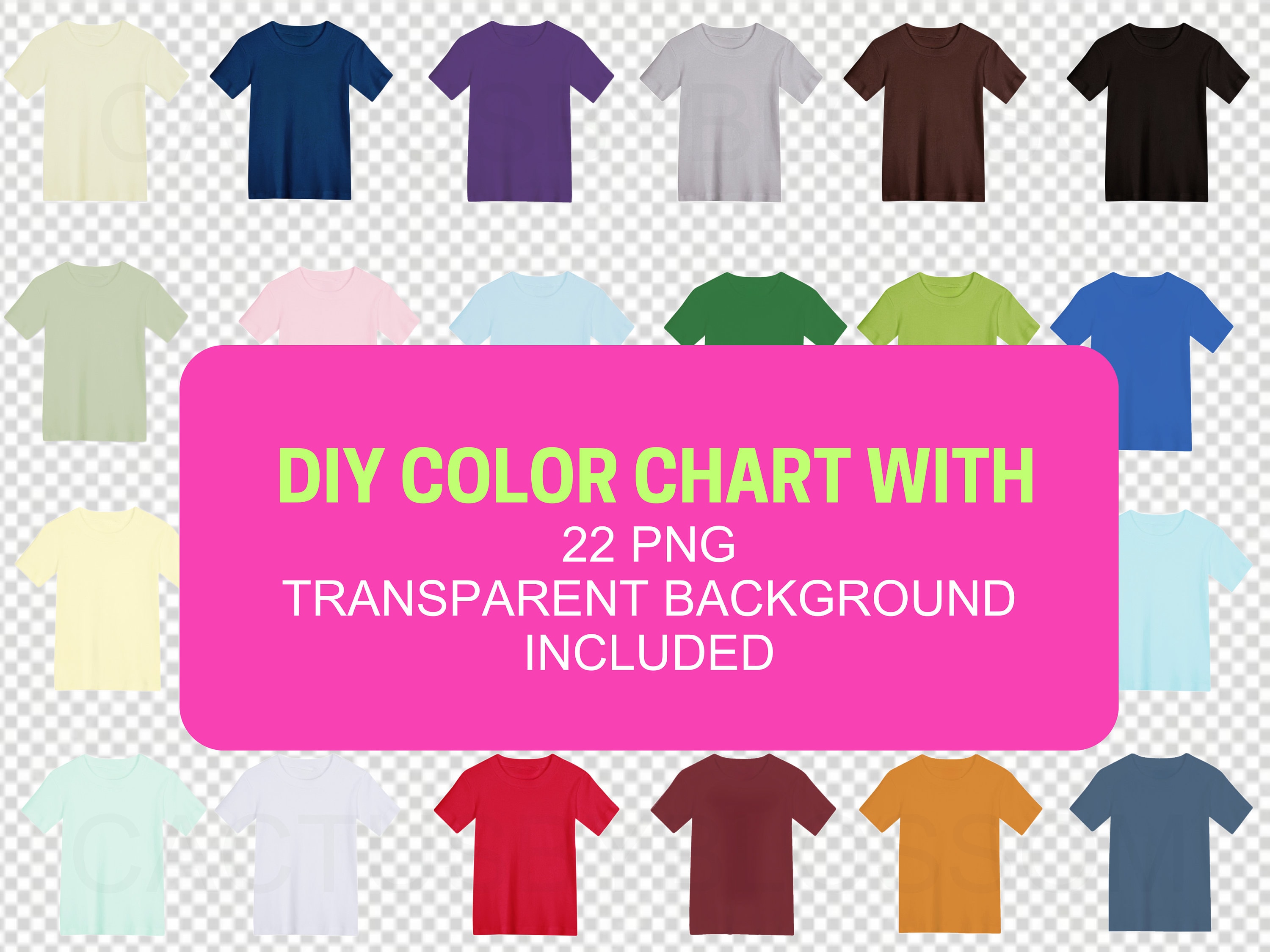 BUNDLE Size Chart Color Chart DIY Blanks Boutique Mockup Etsy - Etsy