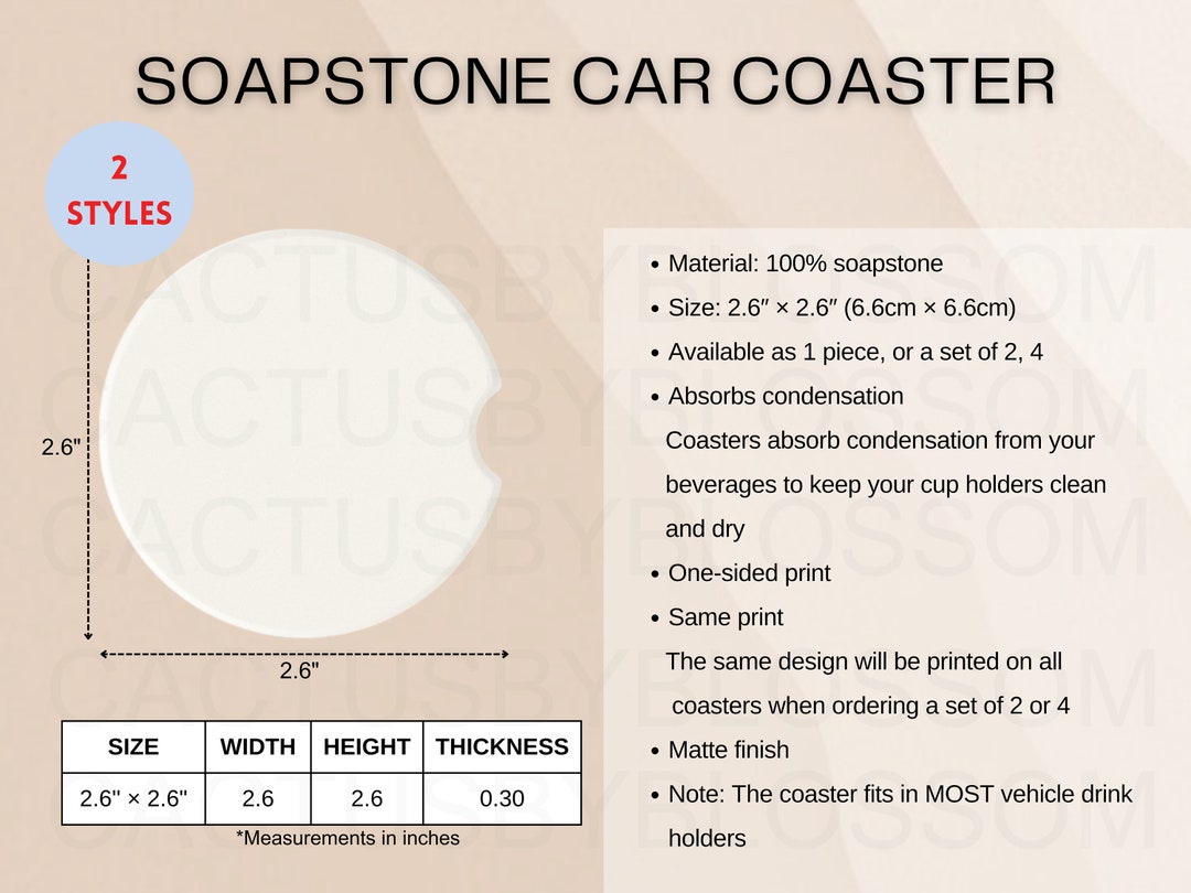 2 Size Chart Soapstone Car Coaster Mockup Etsy Tool AOP Size Chart Etsy ...