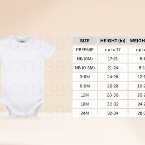2 Size Chart Gerber Children Wear 6516A Mockup Etsy Tool Baby Short ...