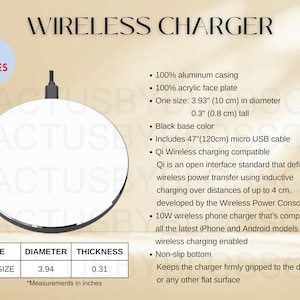 2 Size Chart Wireless Charger Mockup Chart Sizing Chart QI Etsy Listing ...