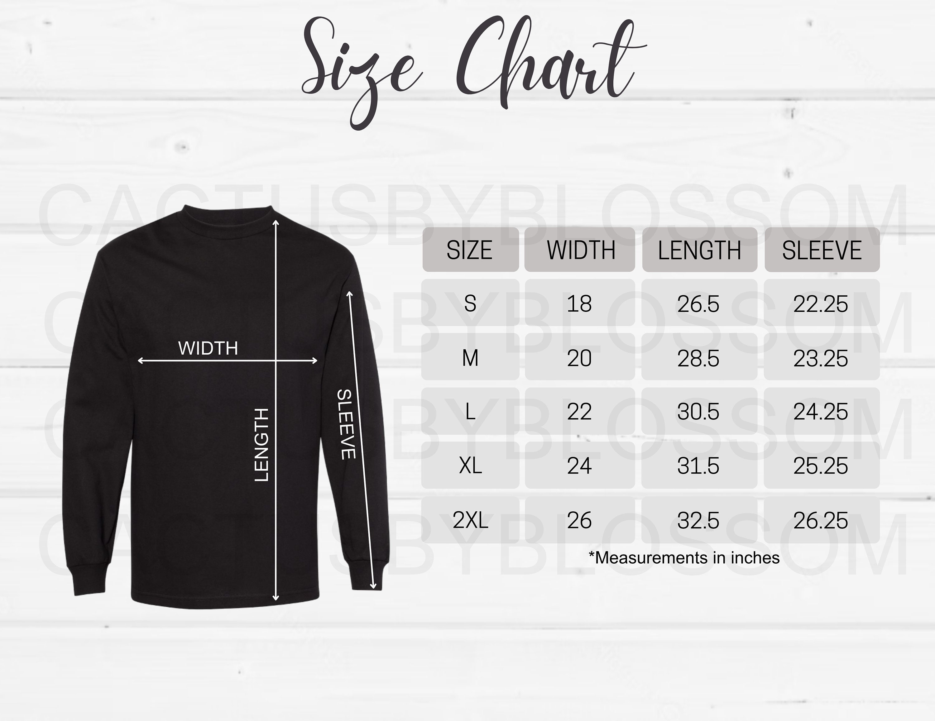 2 Size Chart American Apparel Alstyle AL1304 Mockup Chart Unisex Long ...