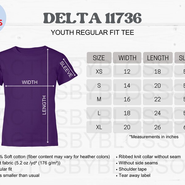 Delta Size Chart - Etsy