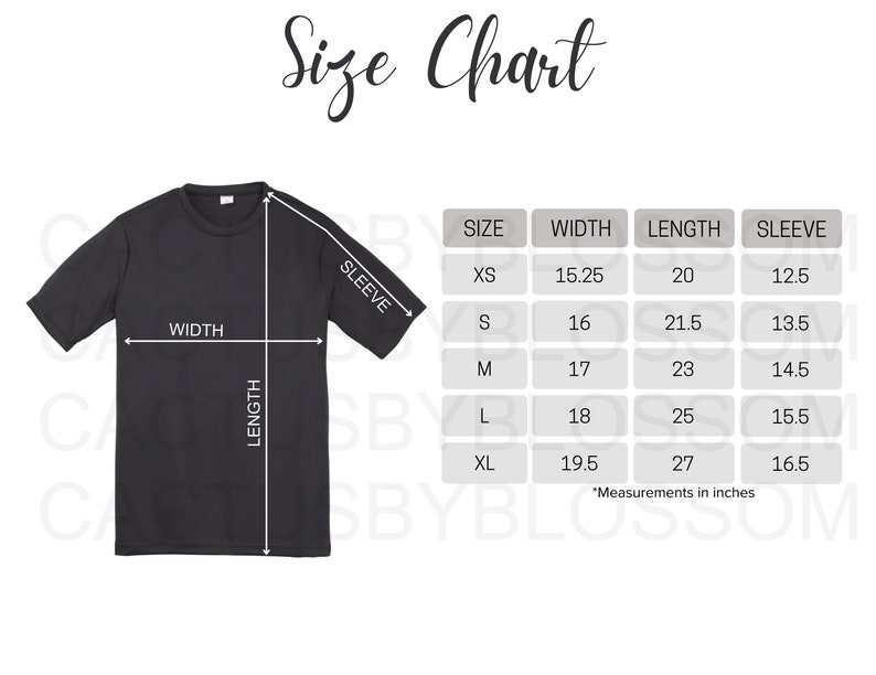 2 Size Chart Sport-tek YST350 Mockup Youth Posicharge Competitor Tee ...