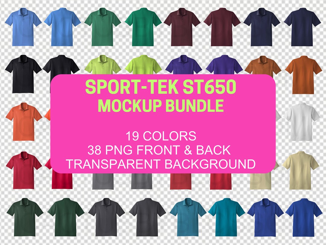 Color Chart DIY Chart Sport-tek ST650 Mockup Etsy Tool Men Sport Polo ...