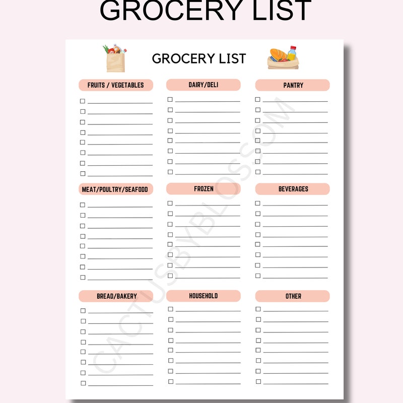 Grocery Store Chart - Etsy