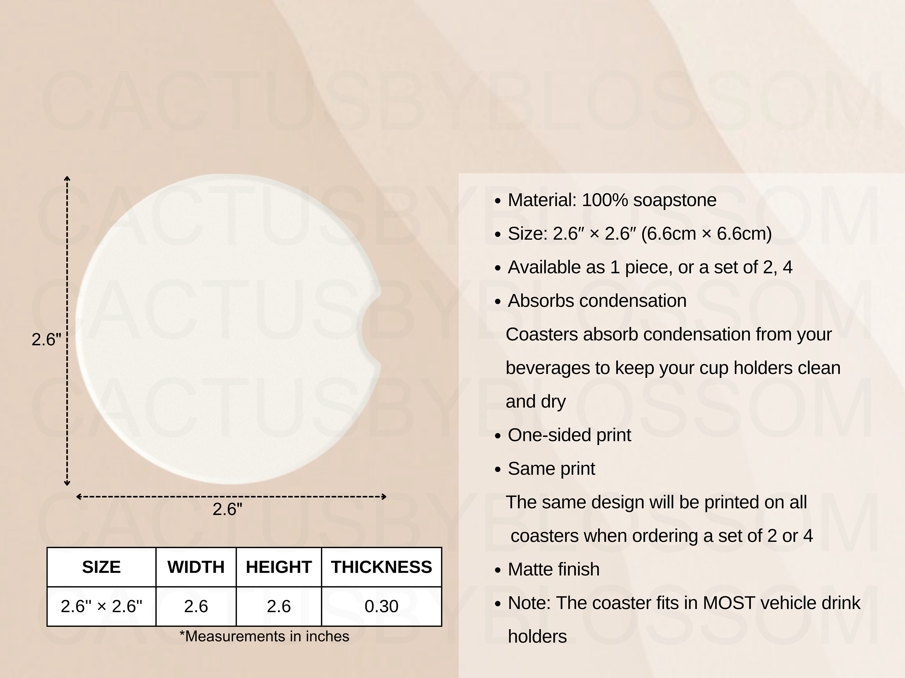 2 Size Chart Soapstone Car Coaster Mockup Etsy Tool AOP Size Chart Etsy ...