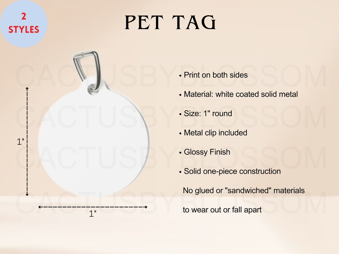 2 Size Chart Pet Tag Mockup Etsy Tool All-over-prints Chart - Etsy