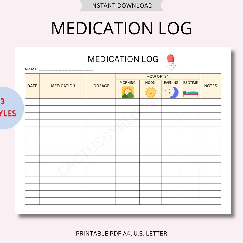 Medication Log Books - Etsy UK
