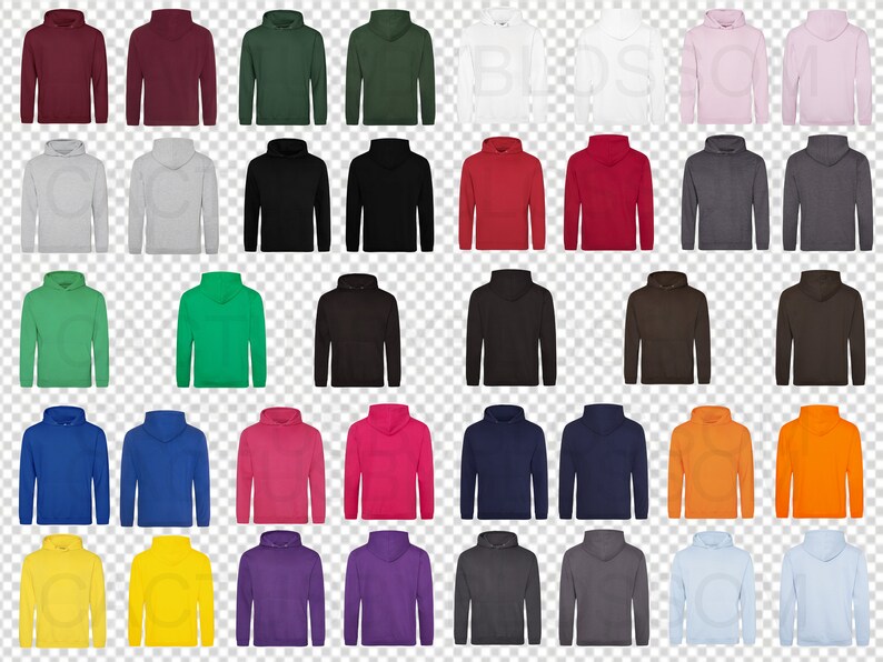 Color Chart DIY Chart Just Hoods by AWDIS JH001 Mockup Unisex College ...