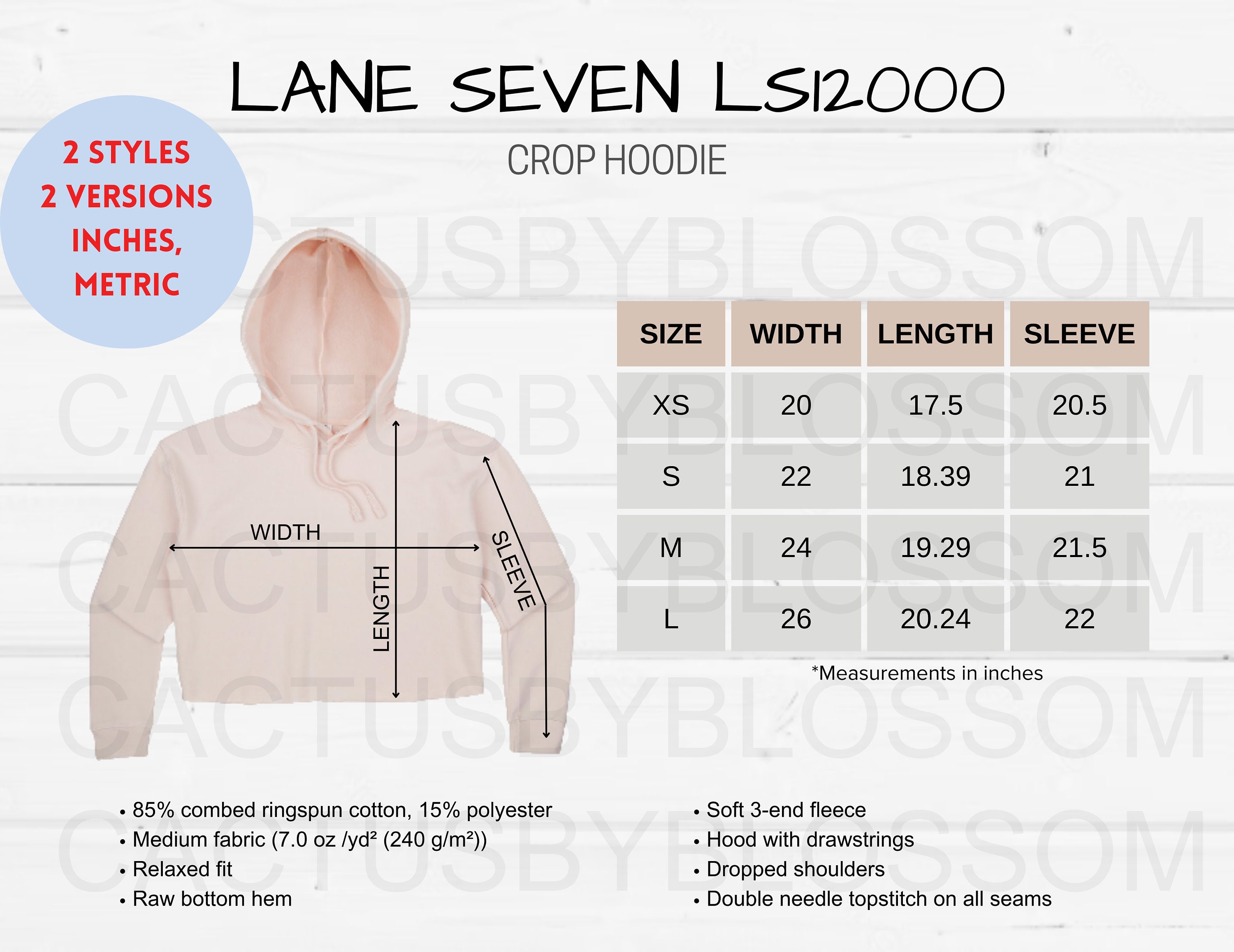 4 Size Chart Lane Seven LS12000 Mockup Chart Crop Hoodie Size Chart ...