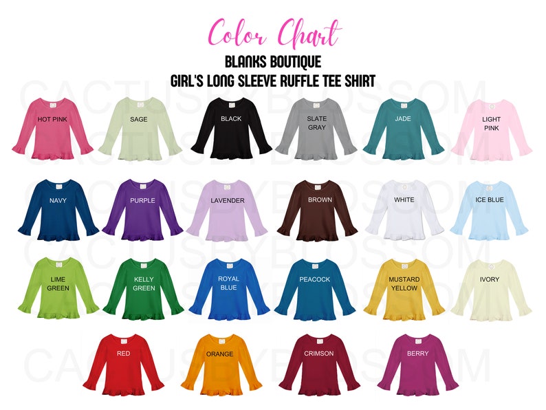 BUNDLE Size Chart Color Chart Blanks Boutique Mockup Etsy Tool Girl ...