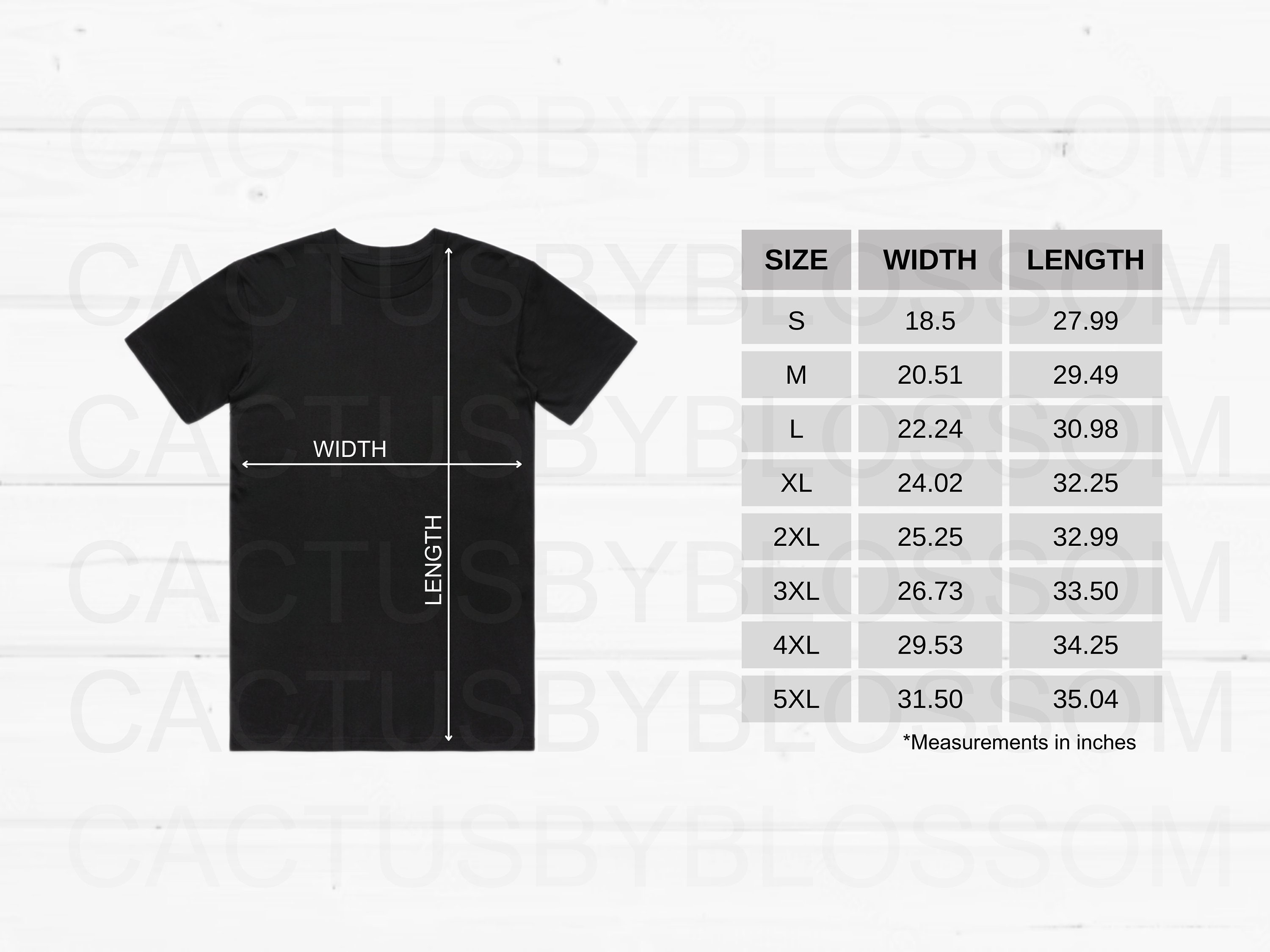 2 Size Chart AS COLOUR 5001 Men's Staple Tee Etsy Listing Tool Mockup ...