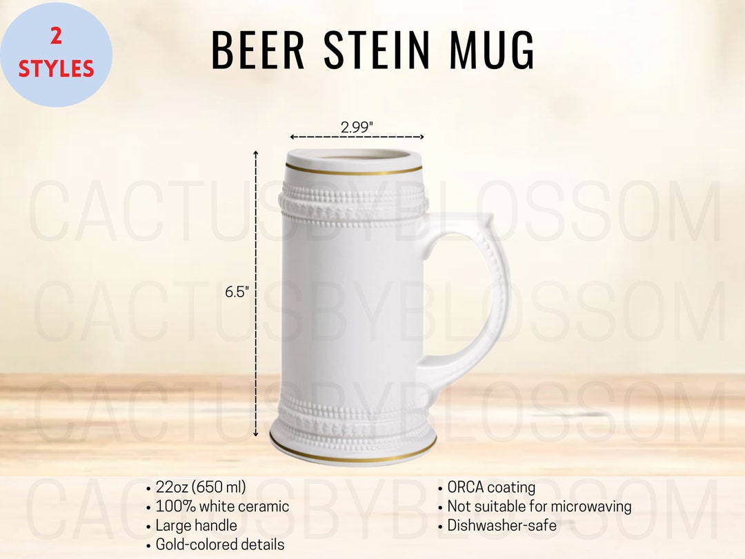2 Size Chart 22 Oz Beer Stein Mug Mockup Chart Sizing Chart Etsy ...