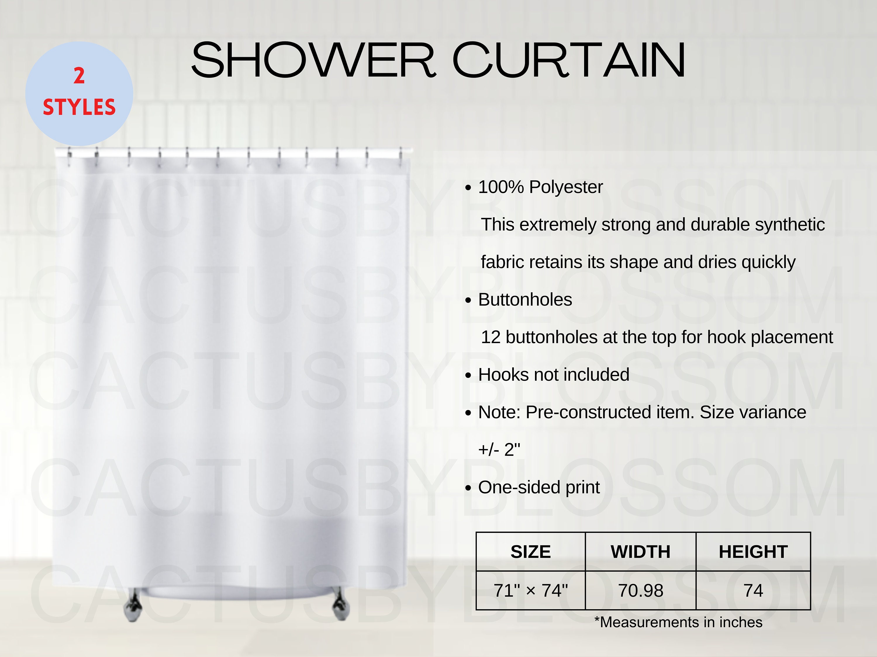 Cool Shower Curtain Size Chart Images