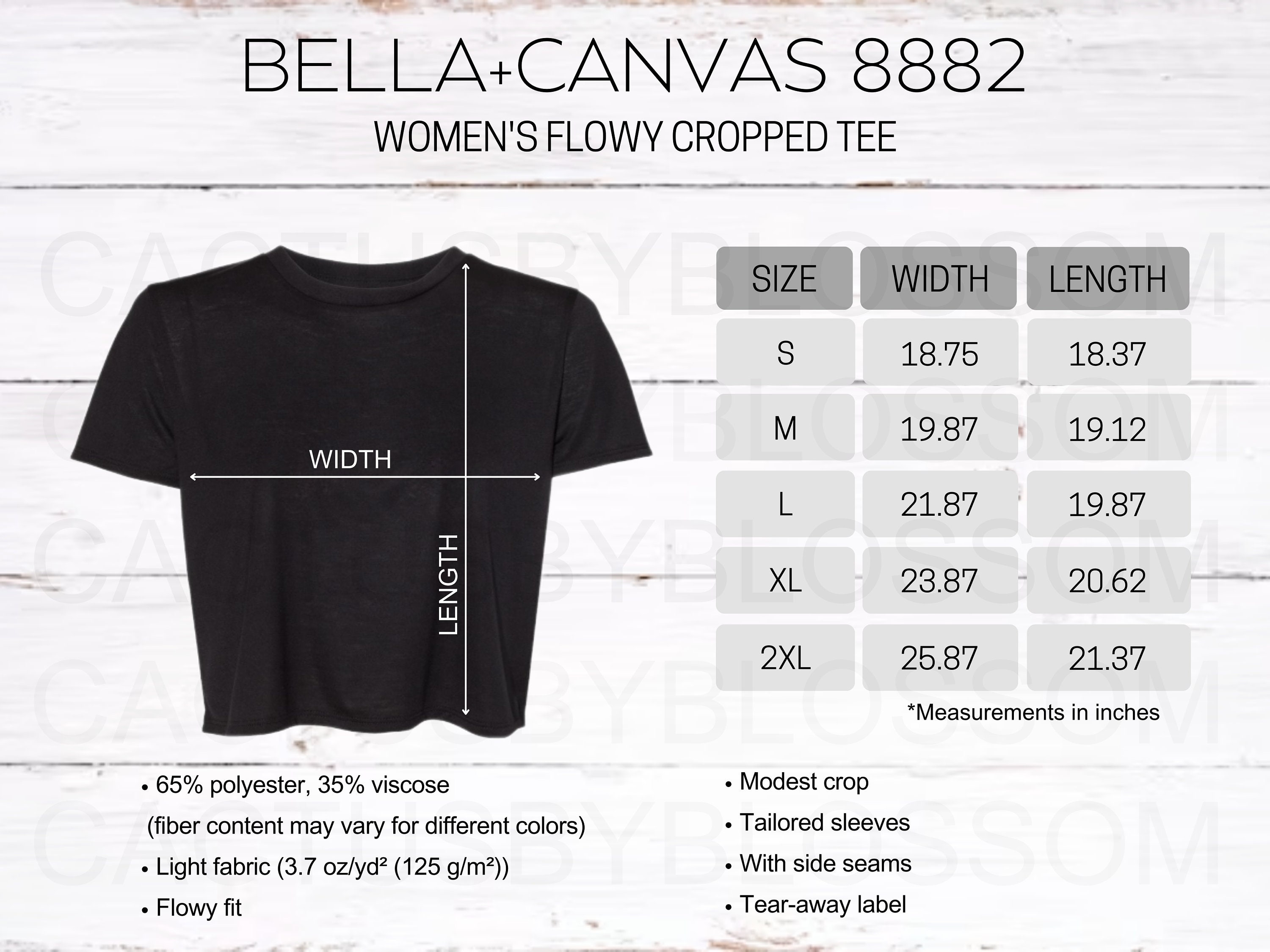 BUNDLE Size Chart Color Chart DIY Chart Bella Canvas 8882 Mockup Etsy ...