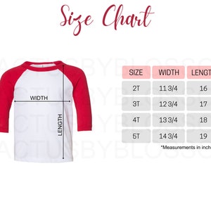 2 Size Chart Color Chart Bella + Canvas 3200T Etsy Tool Toddler ...