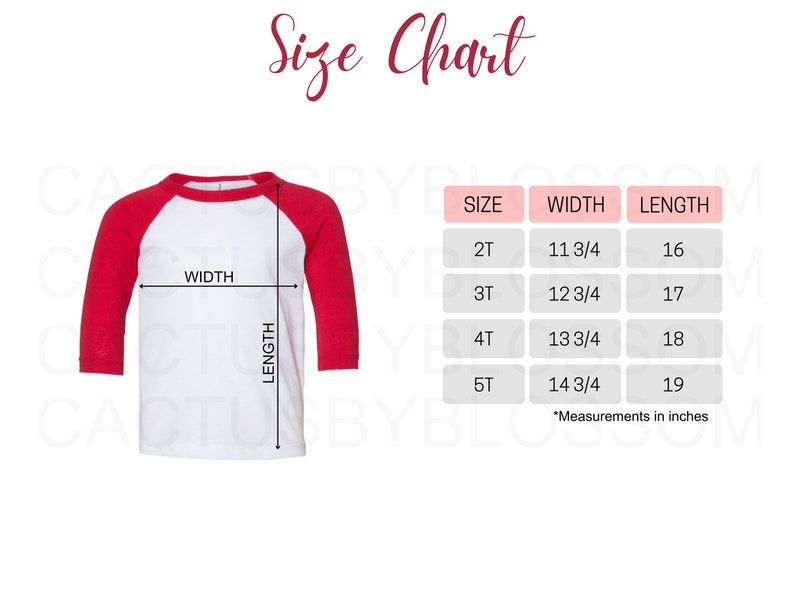 2 Size Chart Color Chart Bella Canvas 3200T Etsy Tool Toddler Baseball ...