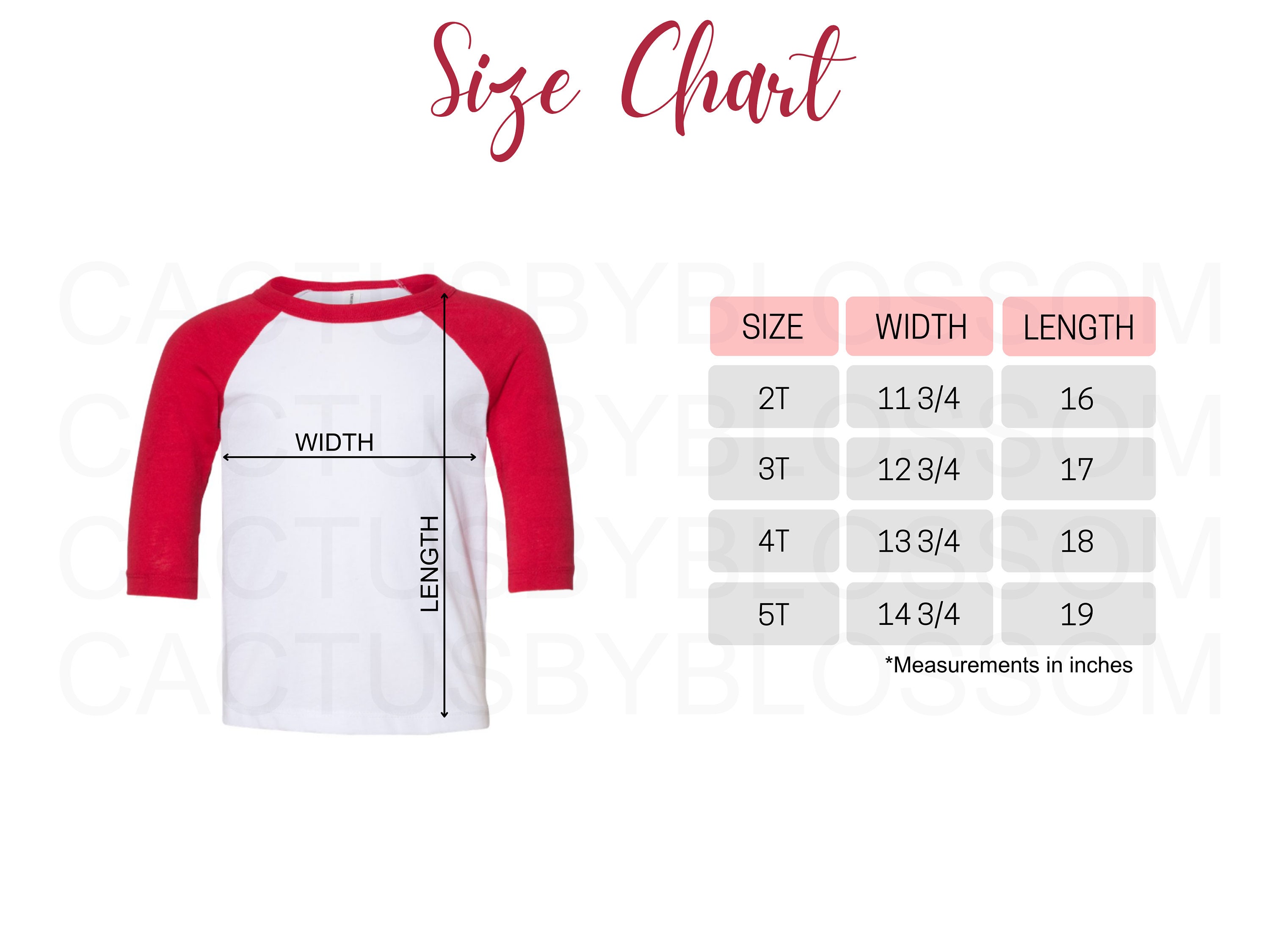 2 Size Chart Color Chart Bella Canvas 3200T Etsy Tool Toddler Baseball ...